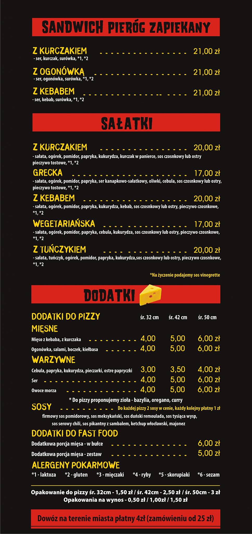 Menu at Pizzeria Suzzi, Aleksandrów Kujawski