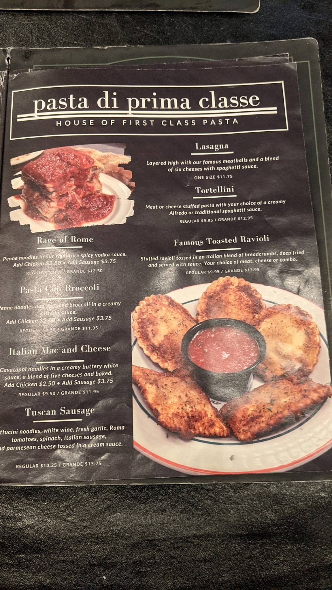Menu at Teddy Spaghettis pizzeria, Muskegon