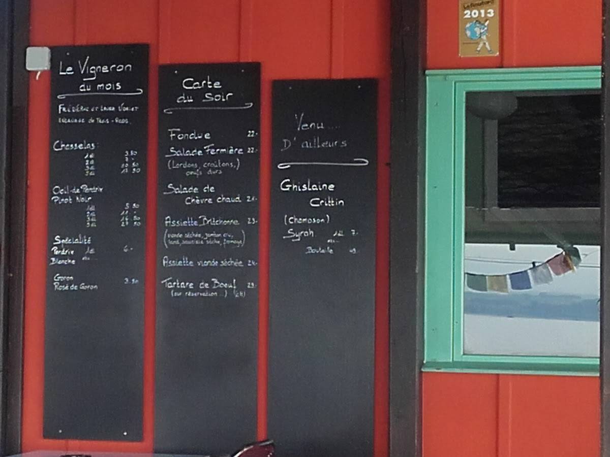 Menu au La plage de Boudry, Boudry, Rte du Lac 20