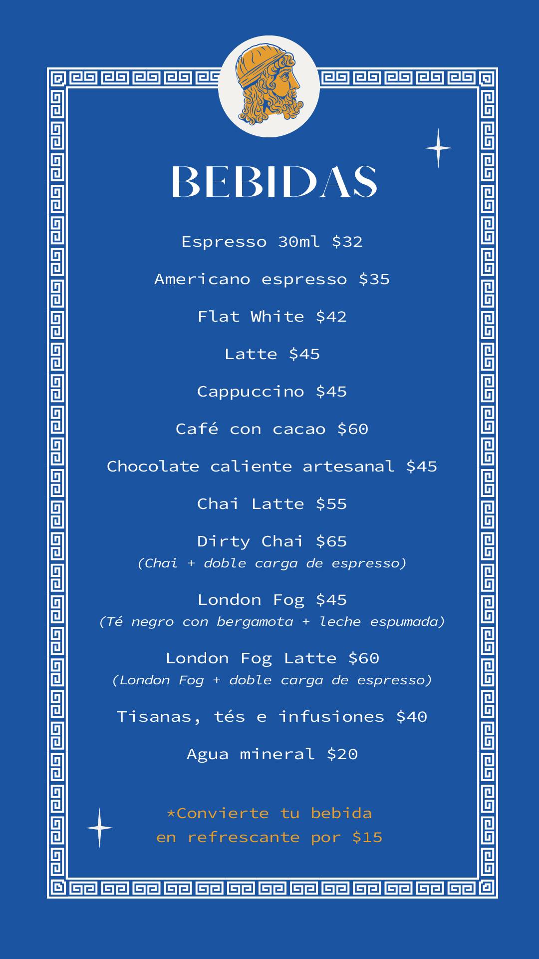 Menu at Plato Cafetería, Guadalajara