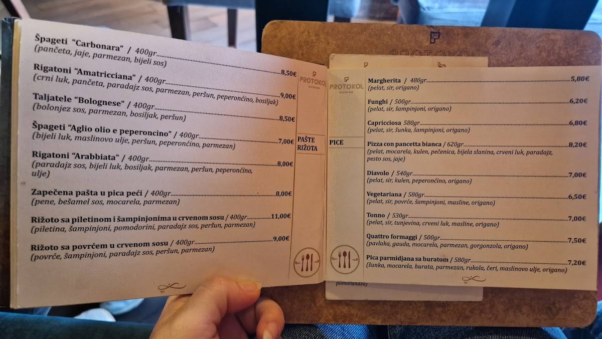 Menu au PROTOKOL gastro bar / Podgorica, Podgorica