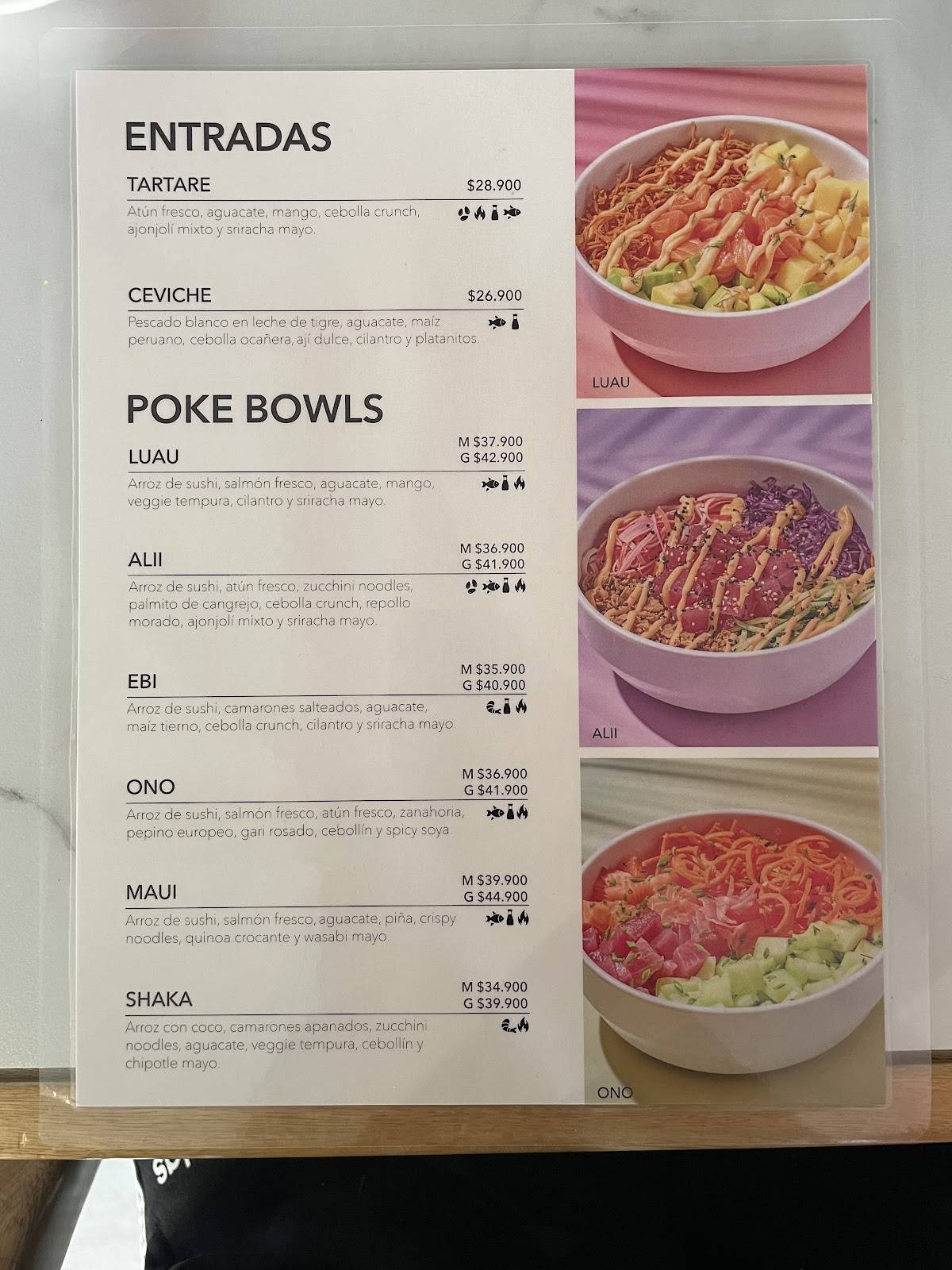 Menu at Poke City U restaurant, Bogotá, Calle 19 No 2a-10
