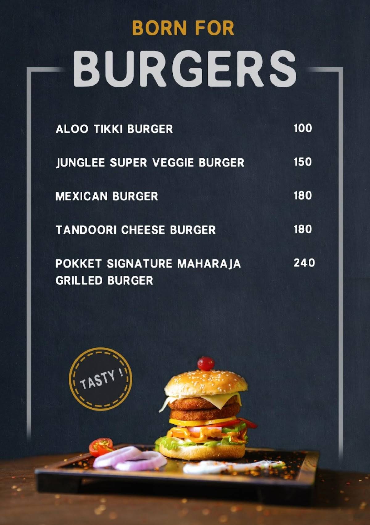 Menu at Pokket Cafe Chowpatty, Mumbai