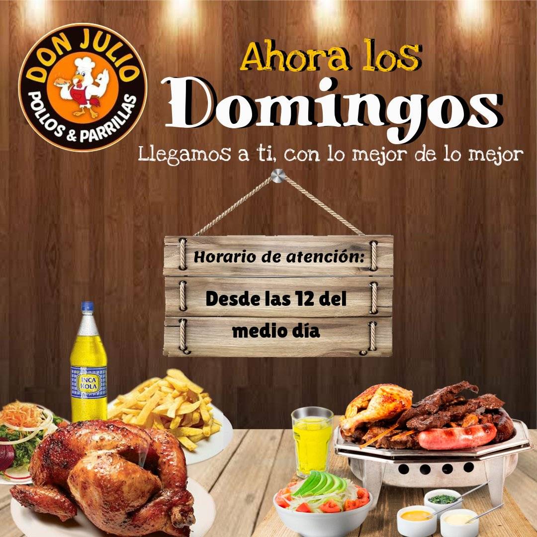 Menu at Pollería Don Julio Pollos & Grill restaurant, San Juan de ...