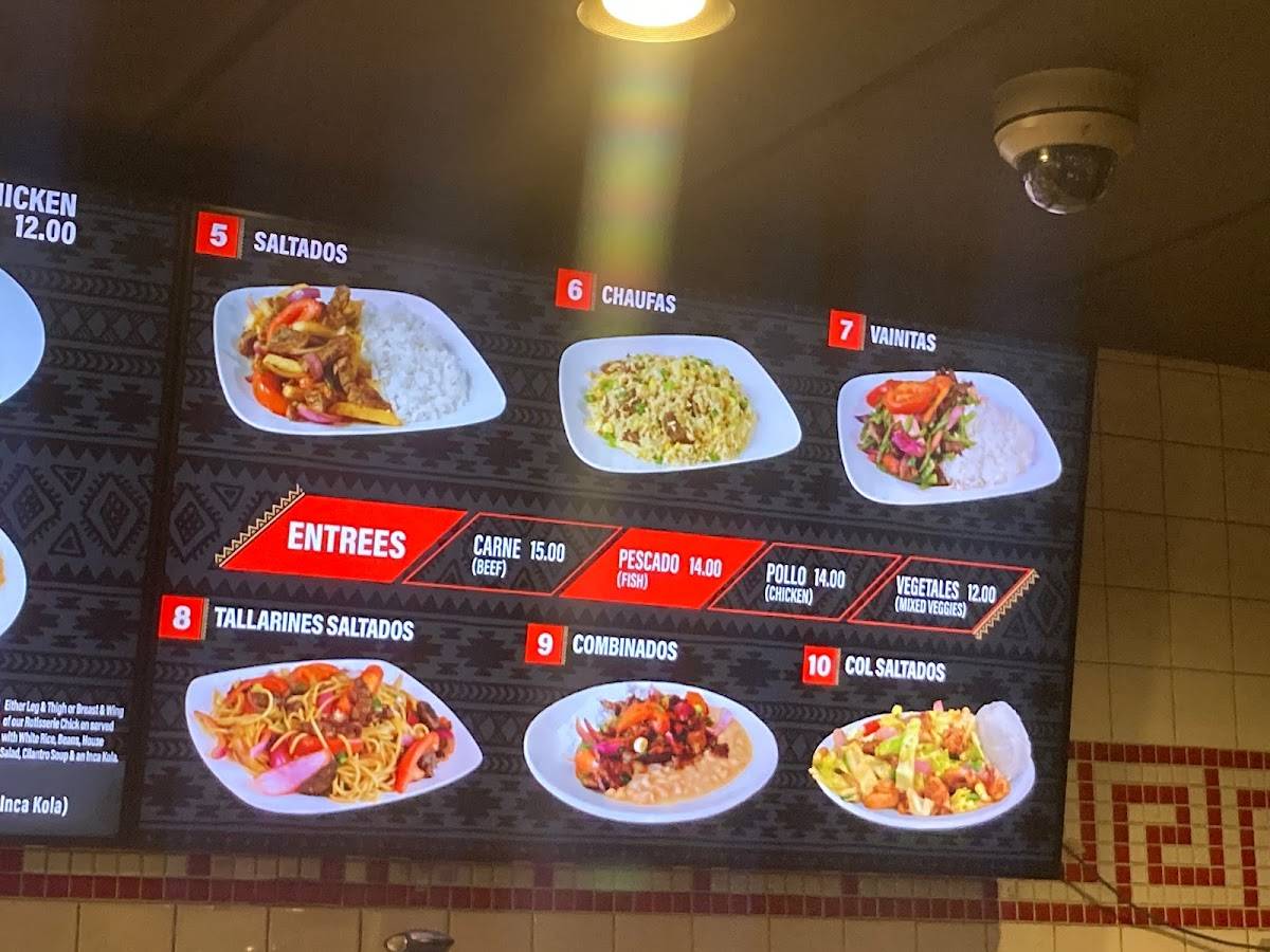 Carta de comida rápida Pollo Inka Express, Hawthorne