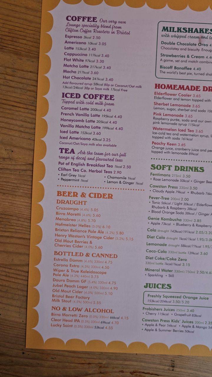 Menu at Ponto Lounge restaurant, Hull