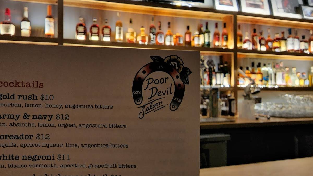 Menu at Poor Devil Saloon pub & bar, Reno