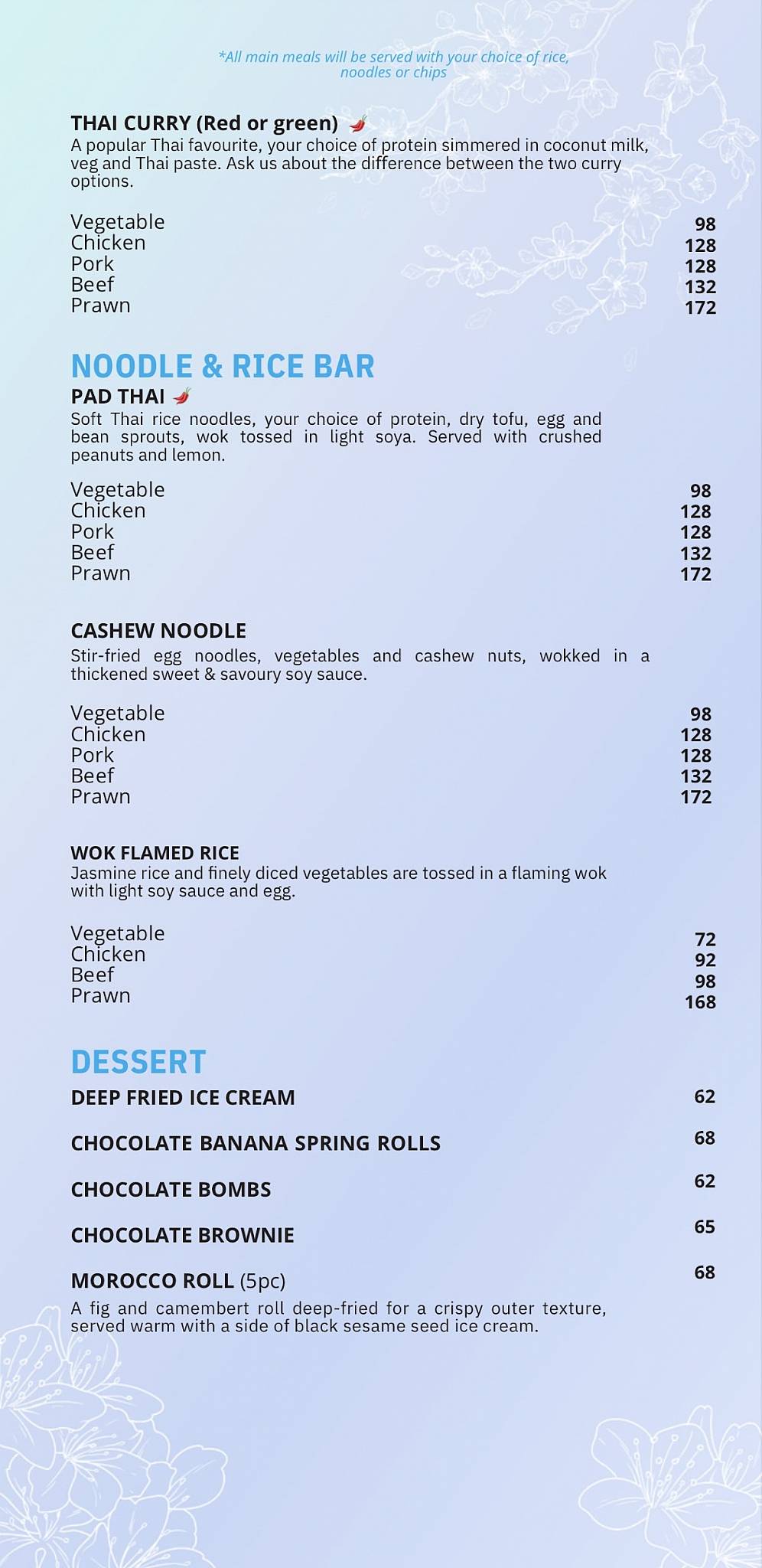 Menu at SUKI Sushi & Asian Cuisine restaurant, Port Elizabeth