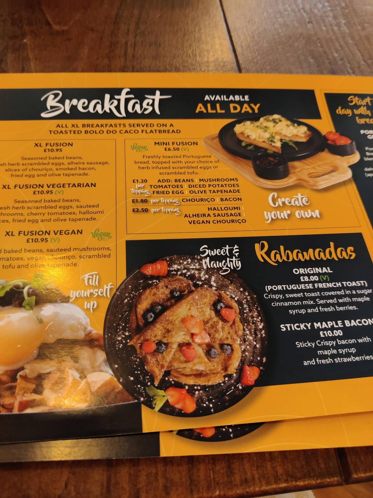 Menu at BICA LISBOA restaurant, Leicester