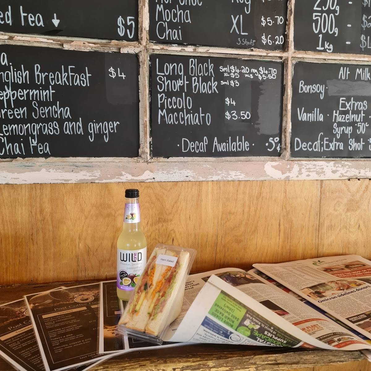 Menu at Post Coffee House, Nambour