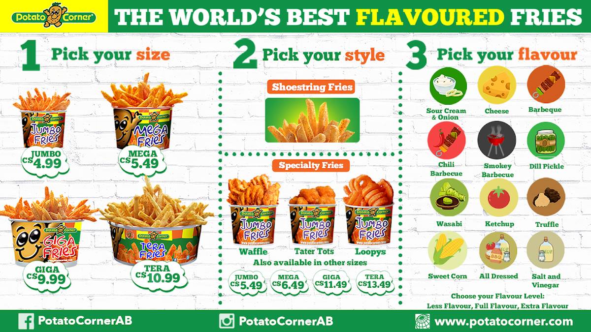 Carta del restaurante Potato Corner/Chatimee Millwoods Town Centre ...