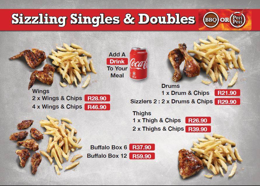 Menu at Sizzlers Braai Atlyn restaurant, Pretoria