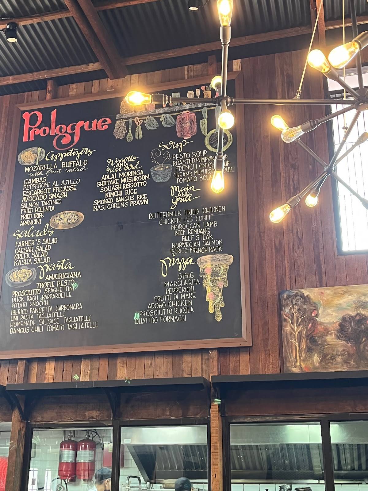 Menu at Prologue QC restaurant, Quezon City