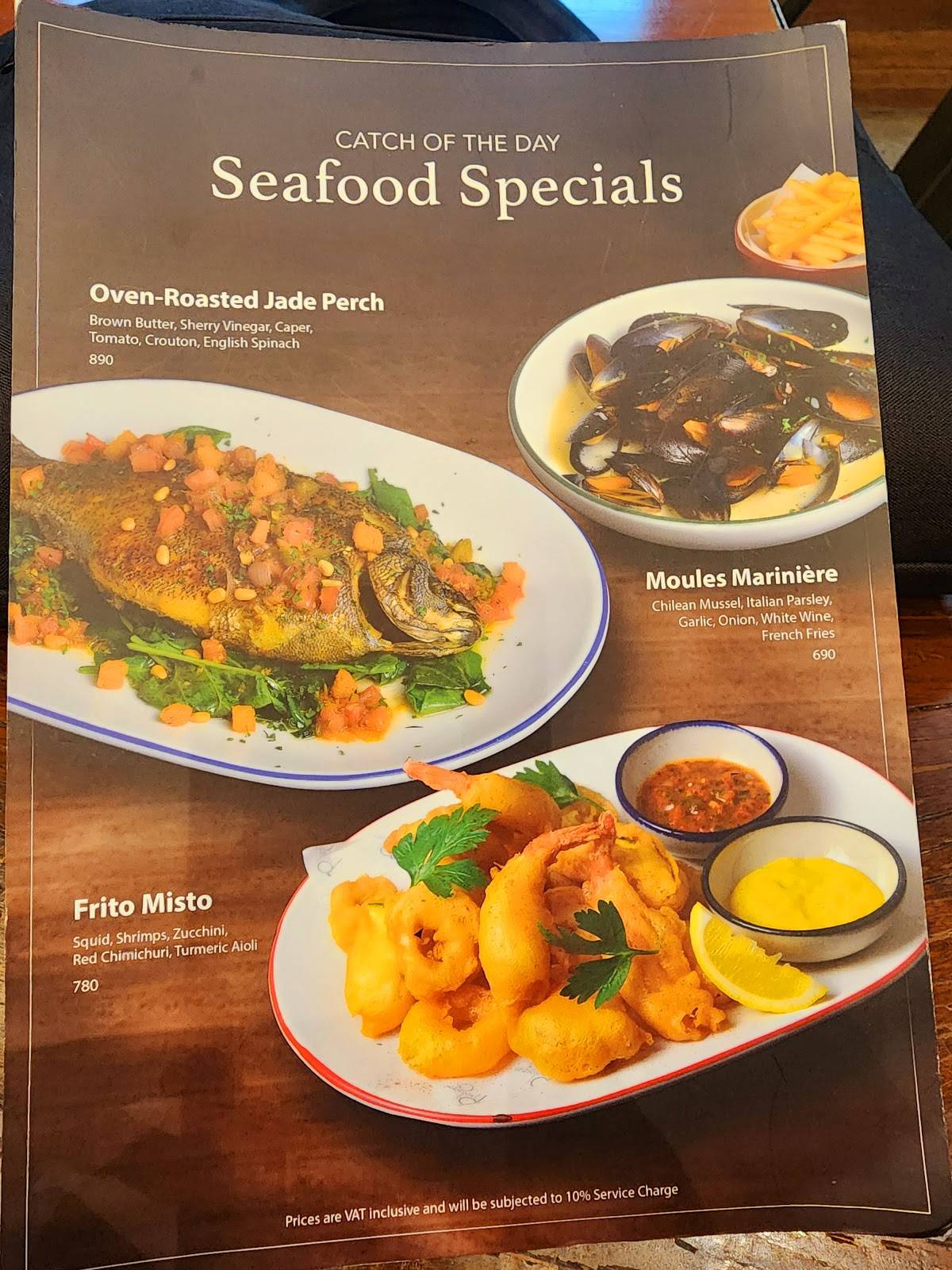 Menu at Prologue QC restaurant, Quezon City