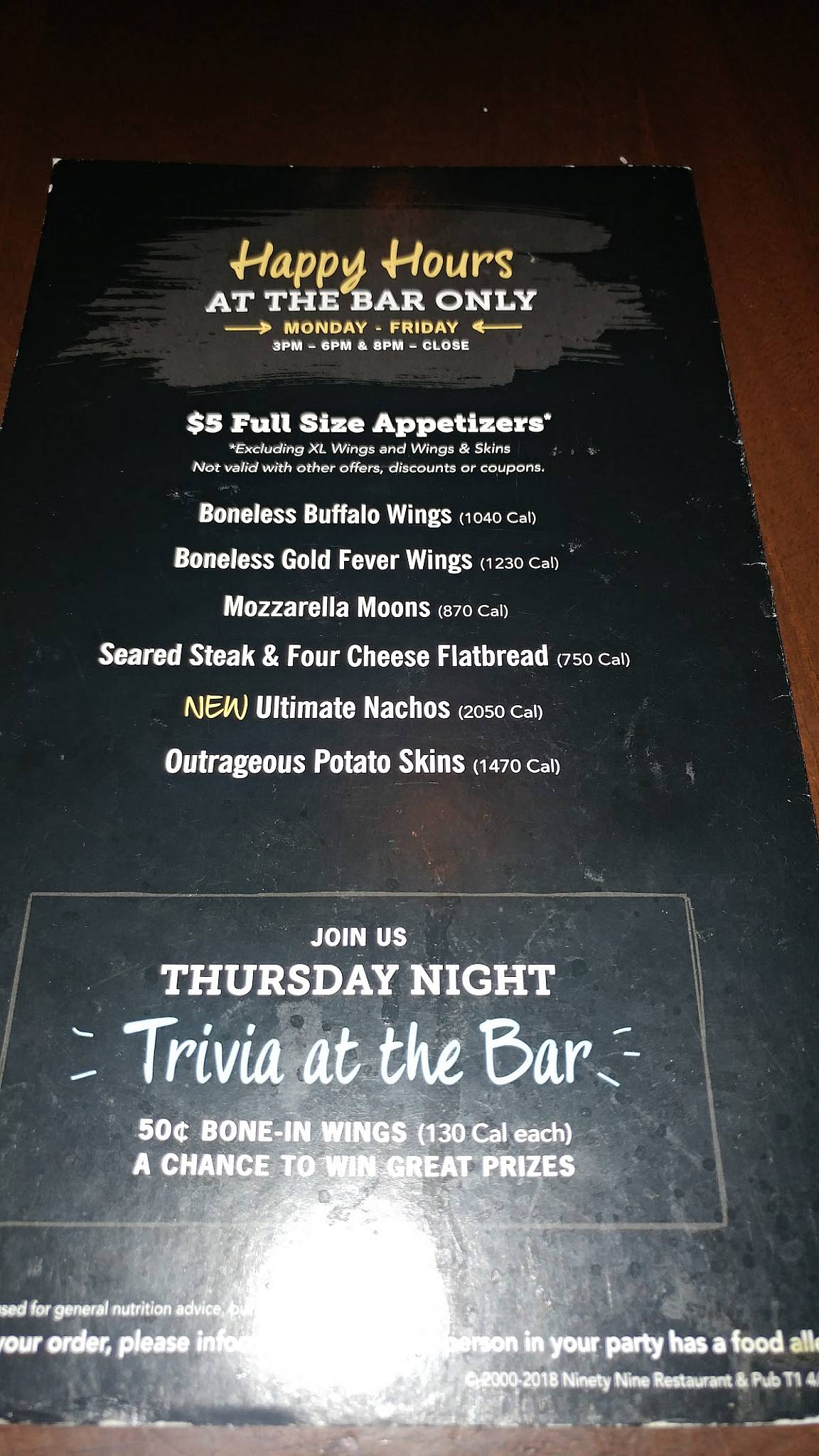 Menu at 99 Restaurants, Easton