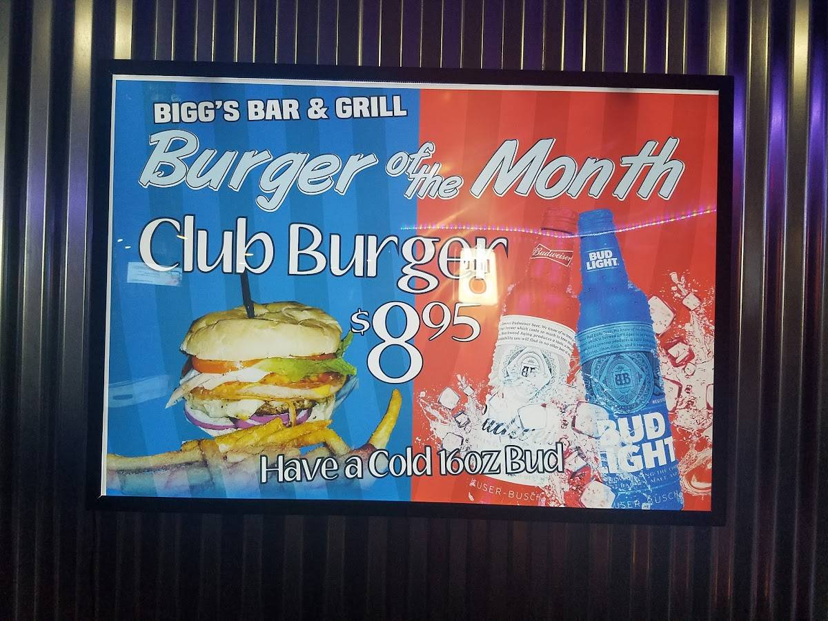 Menu at Bigg's Bar & Grill, Watertown