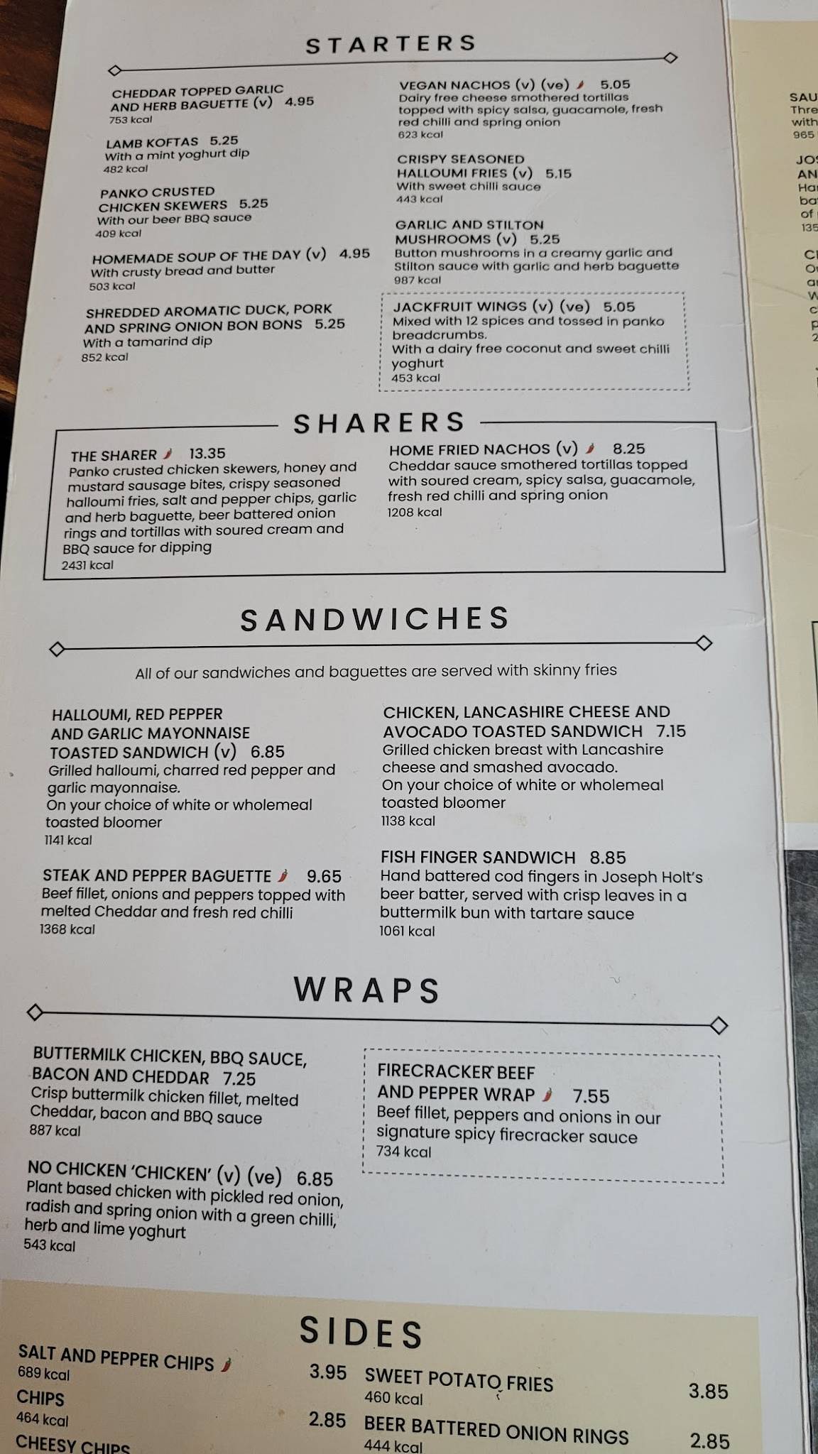 Menu at Cat & Lion pub & bar, Warrington
