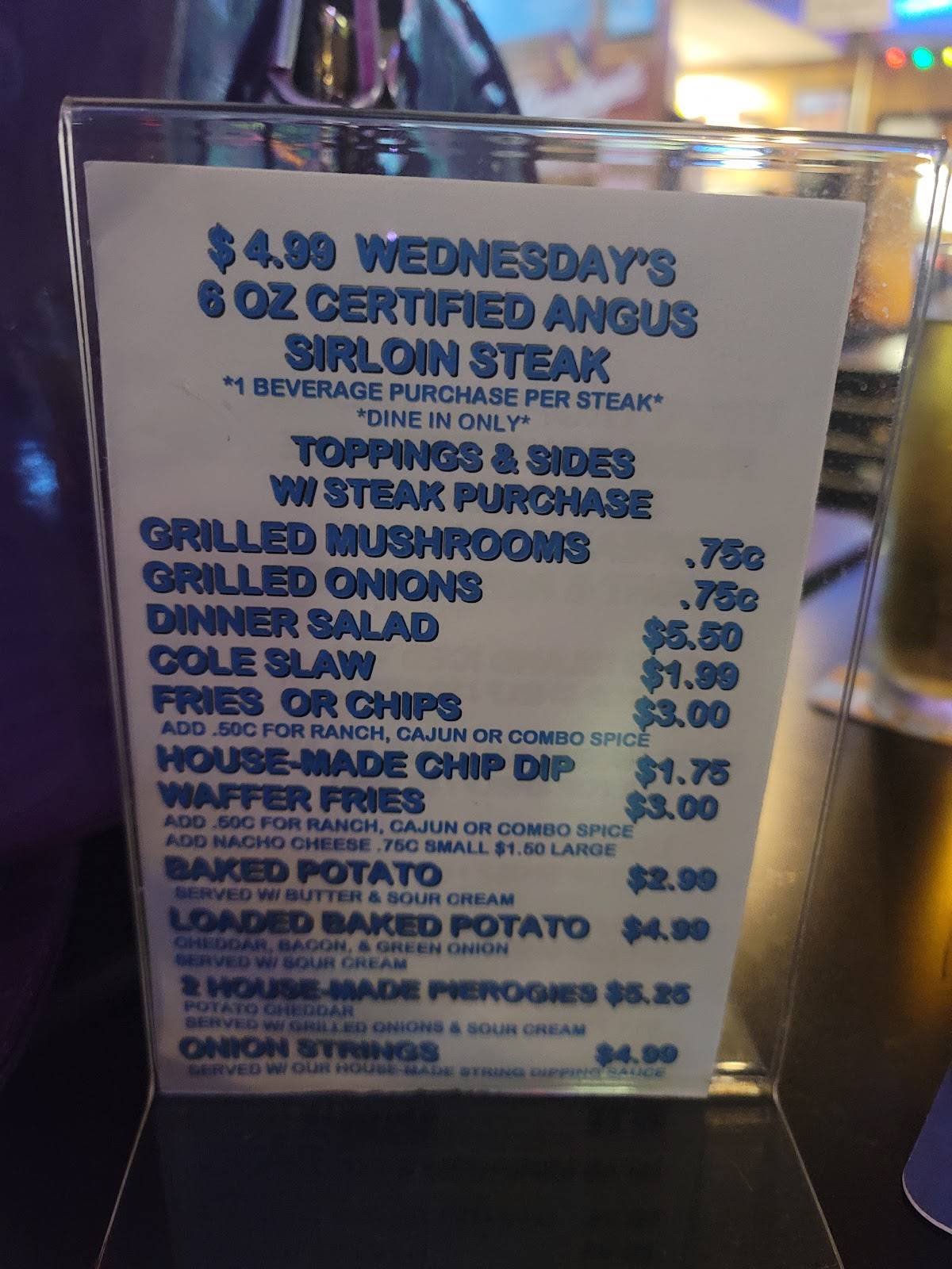 Menu at Characters Sports Bar & Grill, Cleveland, Brookpark Rd