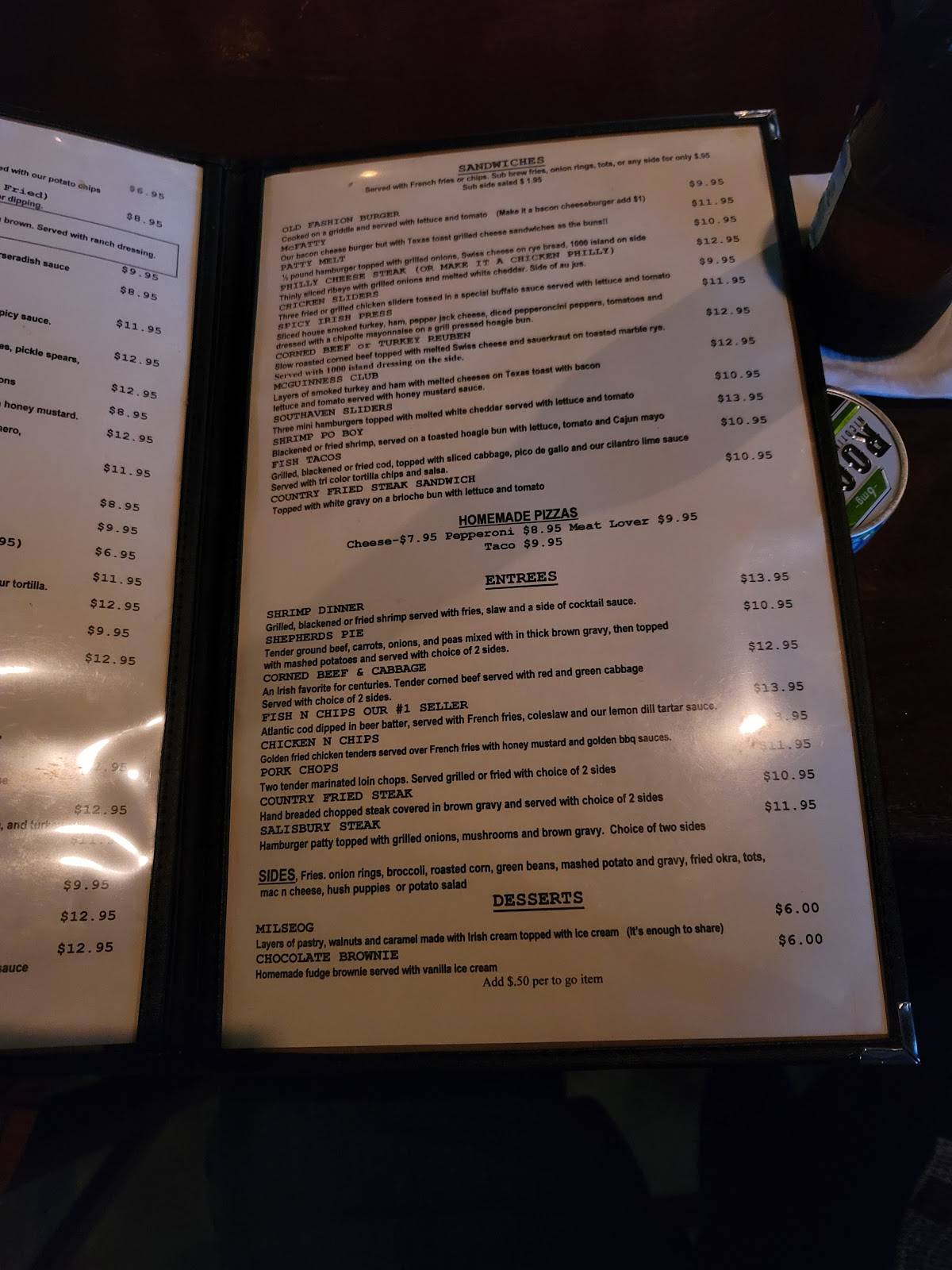 Menu at Dan McGuinness Pub, Southaven, Goodman Rd E