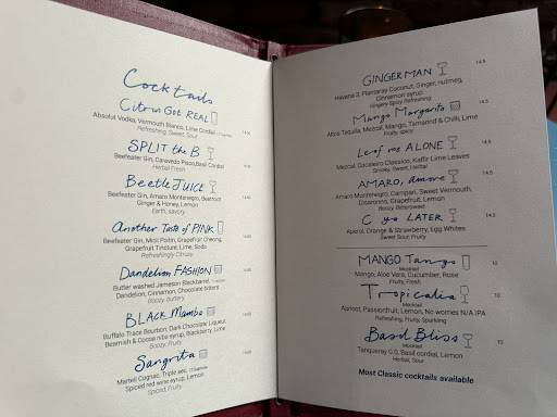 Menu at Drury Buildings pub & bar, Dublin