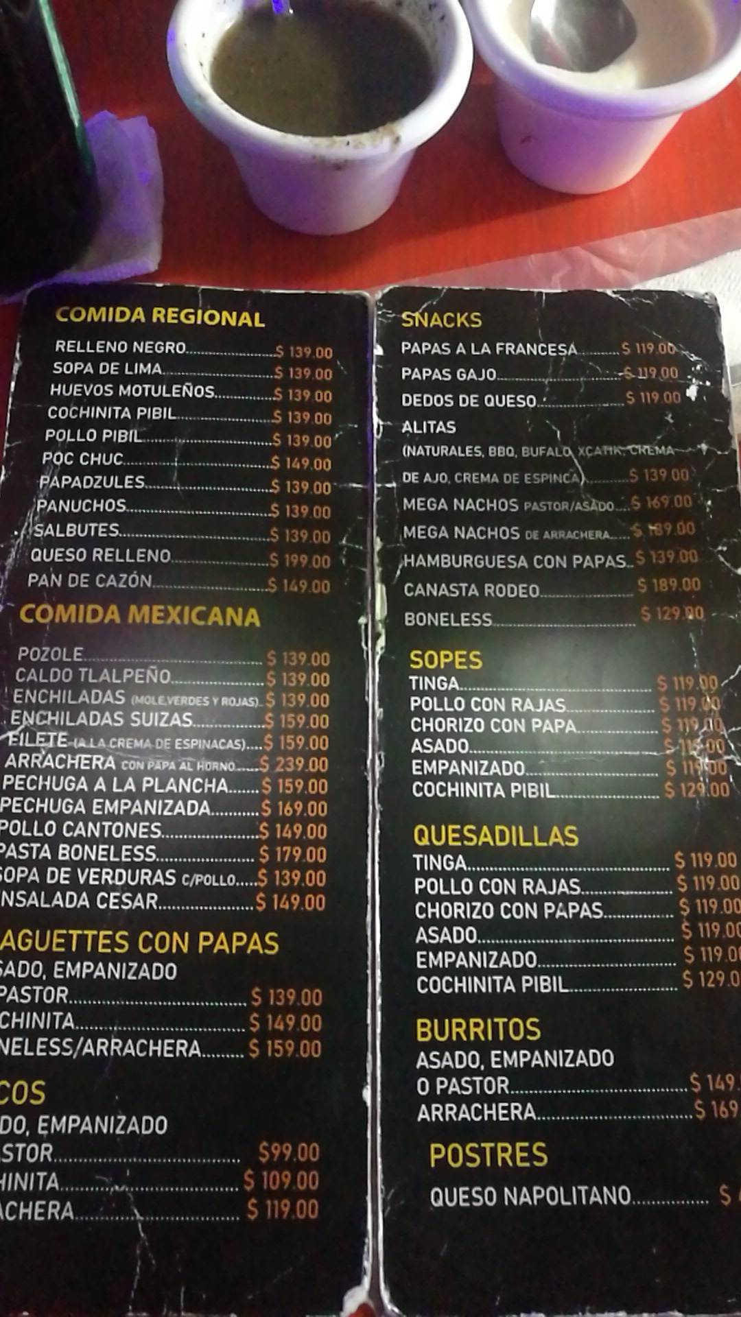 Menu at El Rodeo pub & bar, Merida, C. 59 505
