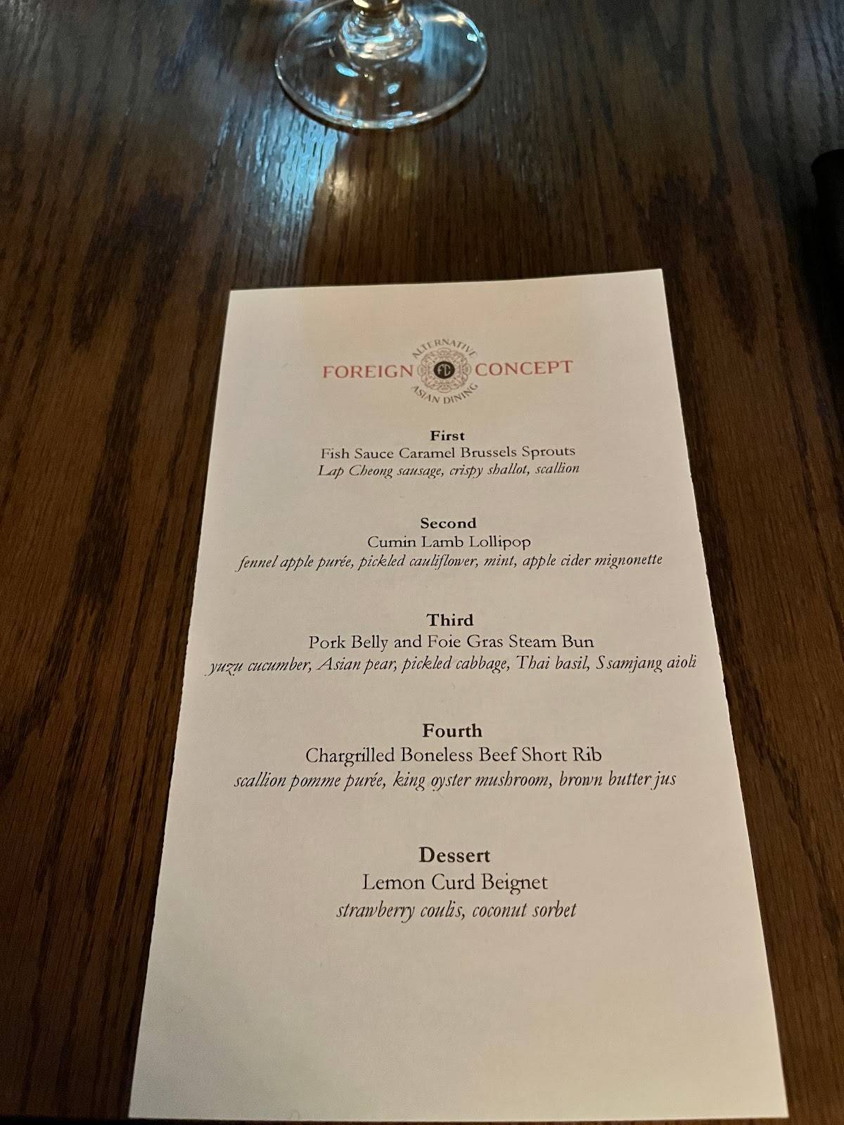 Menu at Foreign Concept pub & bar, Calgary