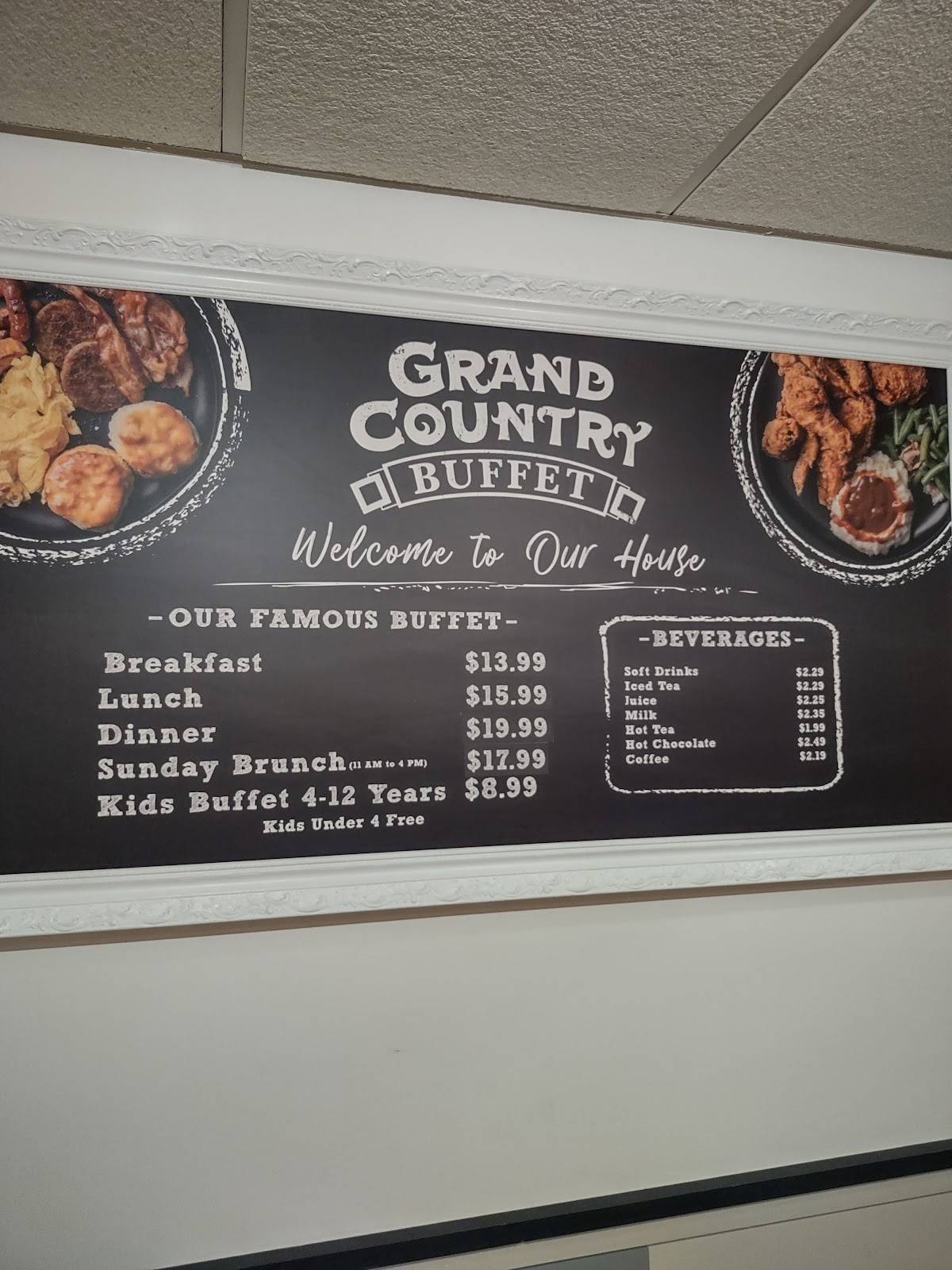 Menu at Grand Country Buffet pub & bar, Branson