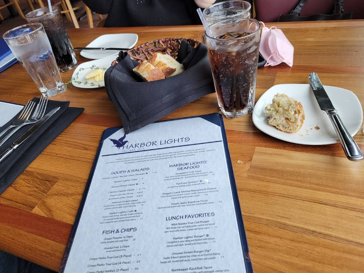Menu at Harbor Lights restaurant, Tacoma