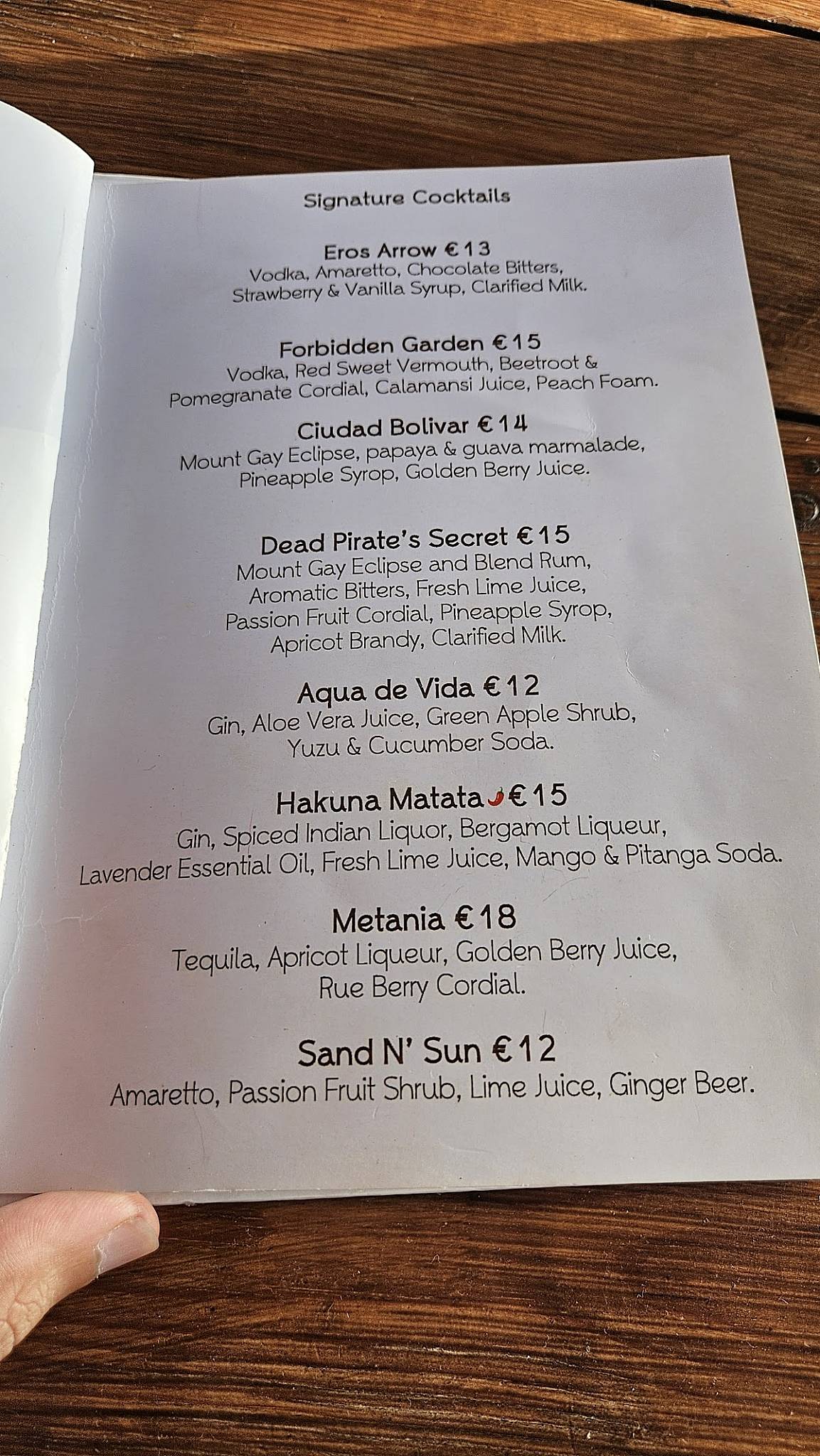 Menu at Harris, Agia Marina