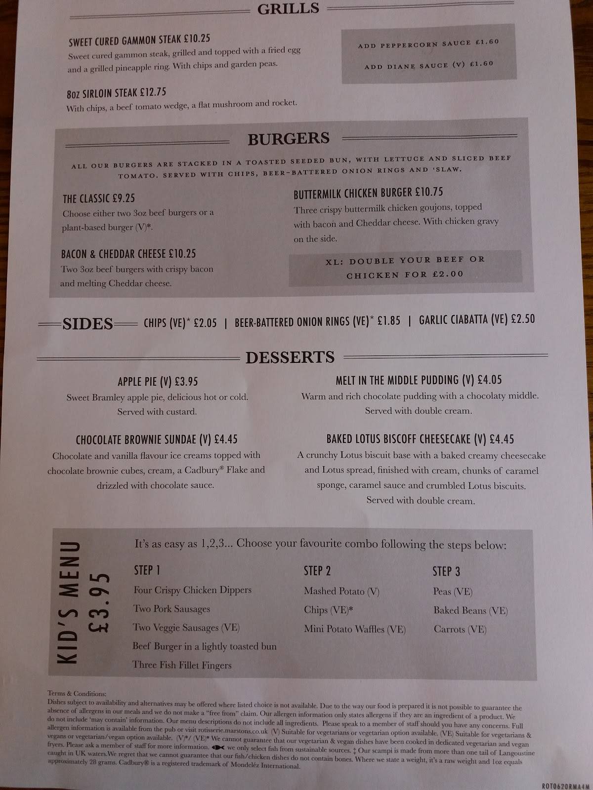 Menu at Hopwood House pub & bar, Alvechurch, Canal Side