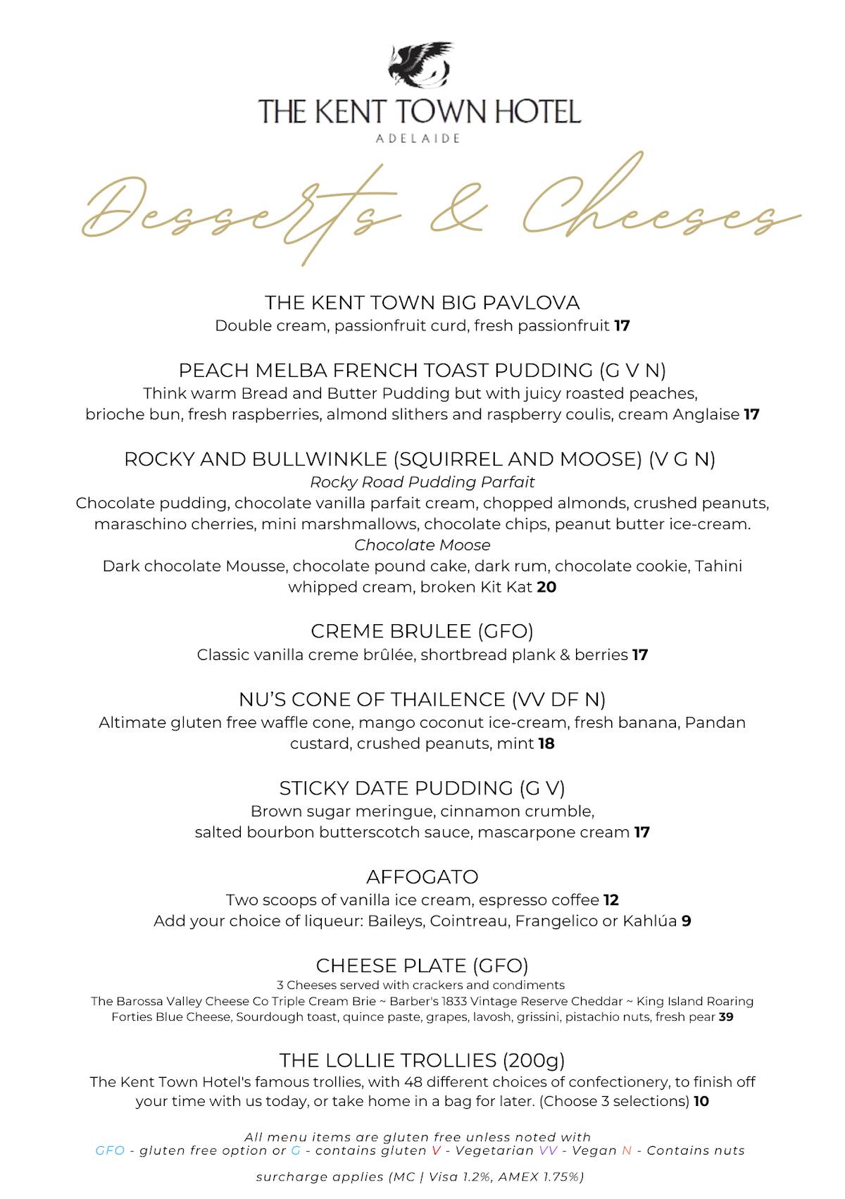 Menu at Kent Town Hotel pub & bar, Kent Town