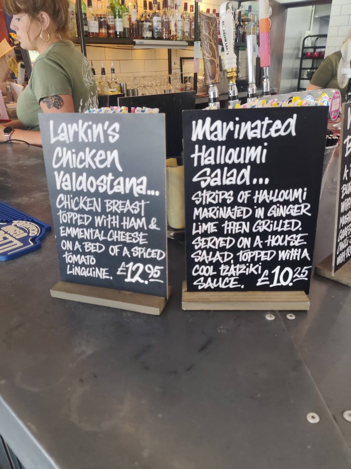 Menu at Larkin's Bar, Hull
