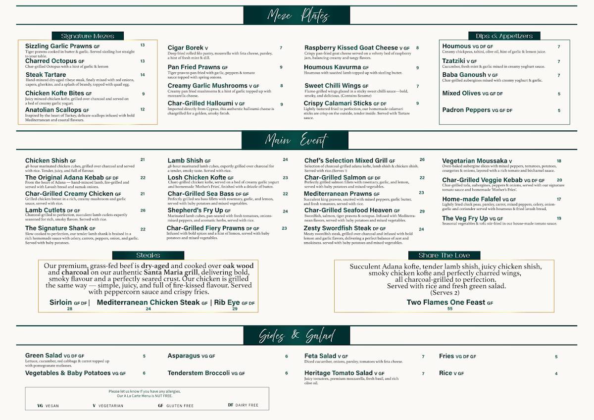Menu at Losh Bar & Grill, Harpenden