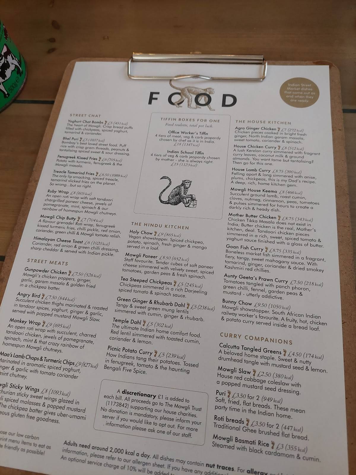 Menu at Mowgli Street Food Water Street pub & bar, Liverpool, 3 Water St
