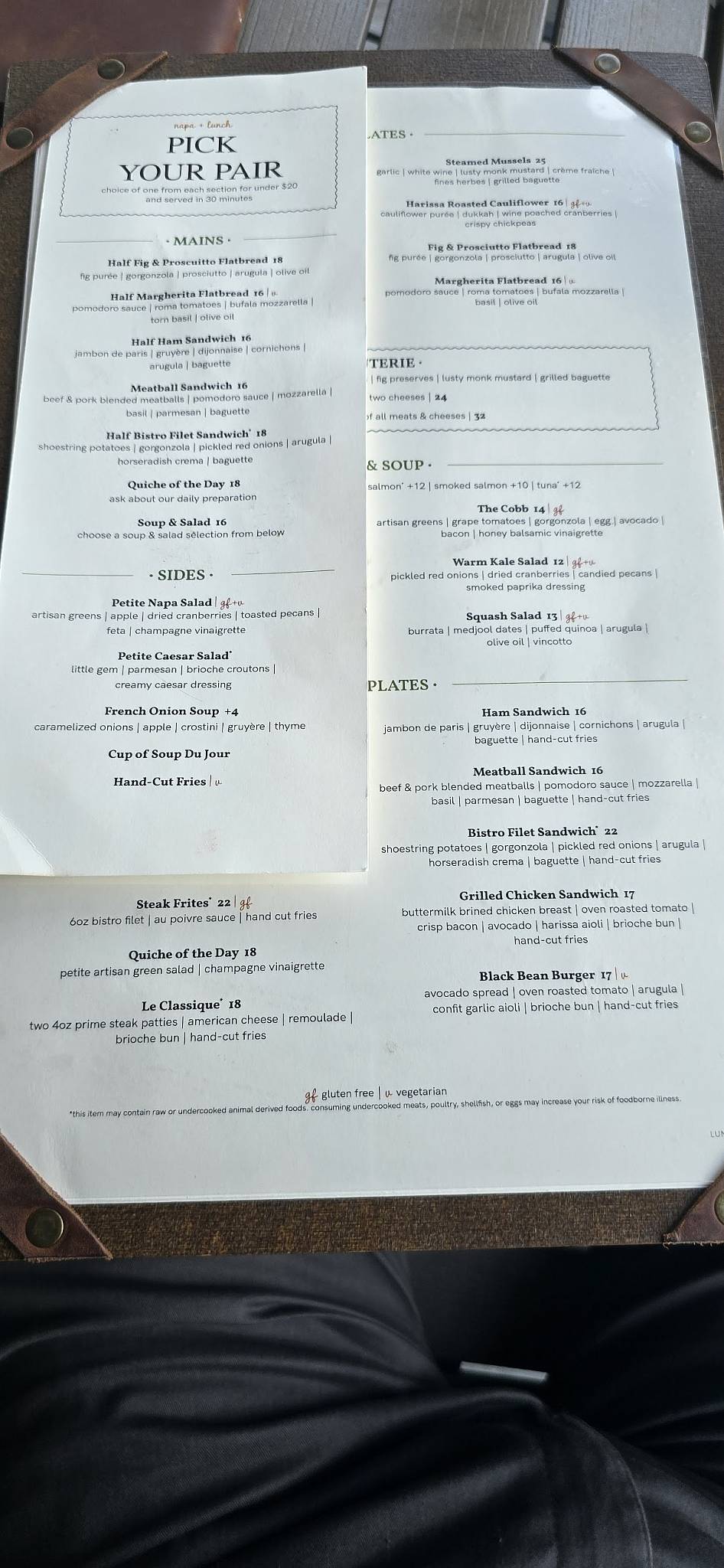 Menu at Napa at Kingsley pub & bar, Fort Mill