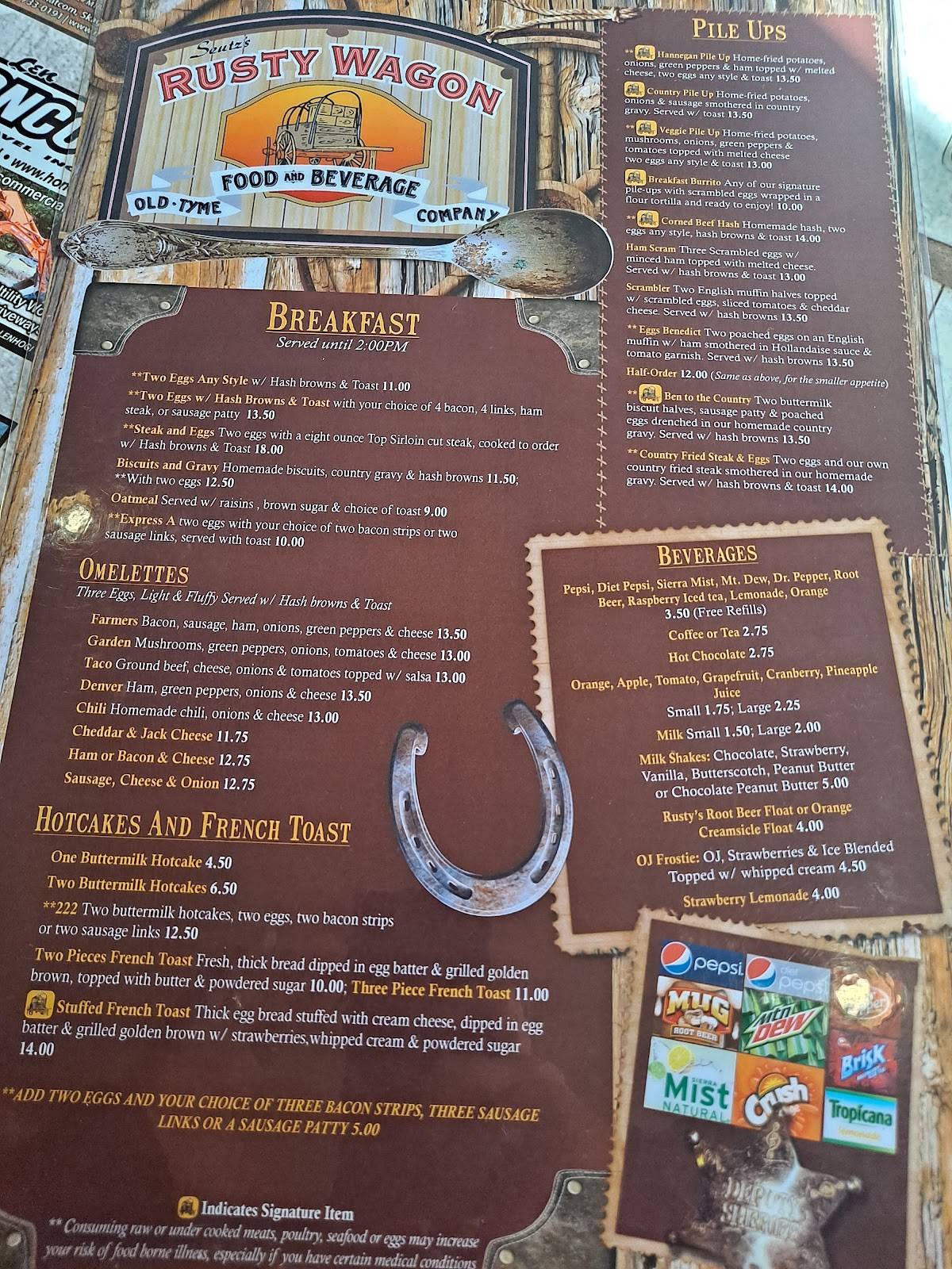 Menu at Rusty Wagon Old Tyme Food pub & bar, Lynden, Hannegan Rd
