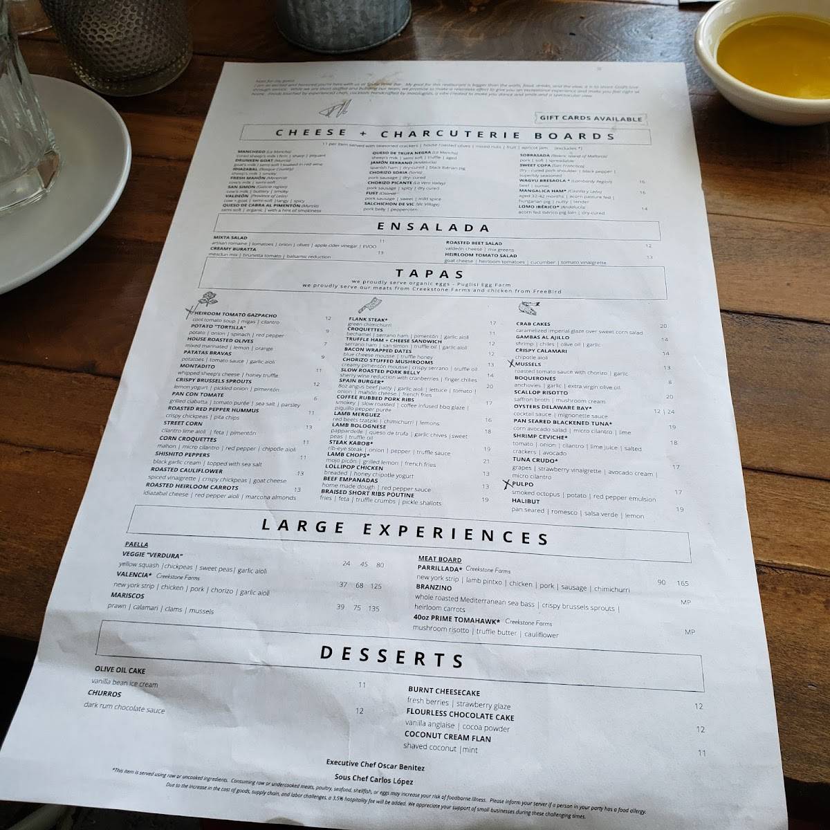 Menu at Spain Wine Bar, Ocean City, 13 St Louis Ave