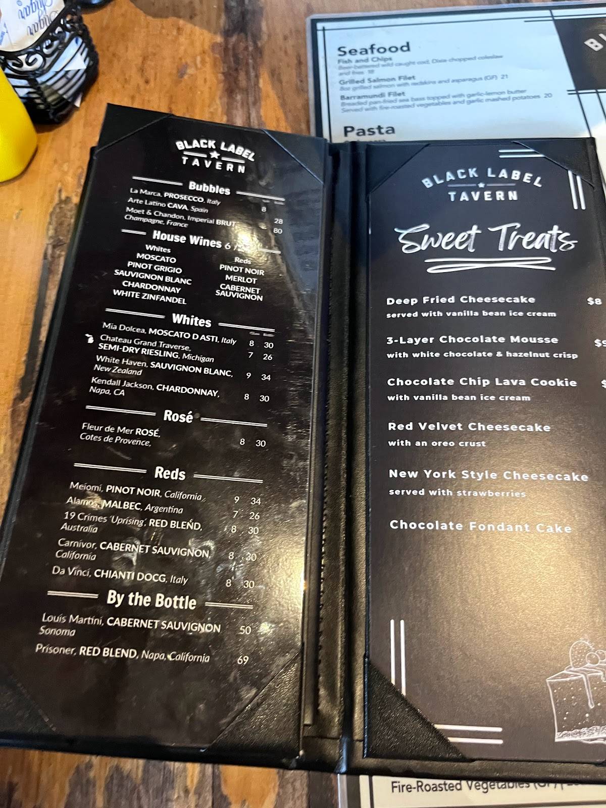 Menu at The Black Label Tavern Livonia pub & bar, Livonia