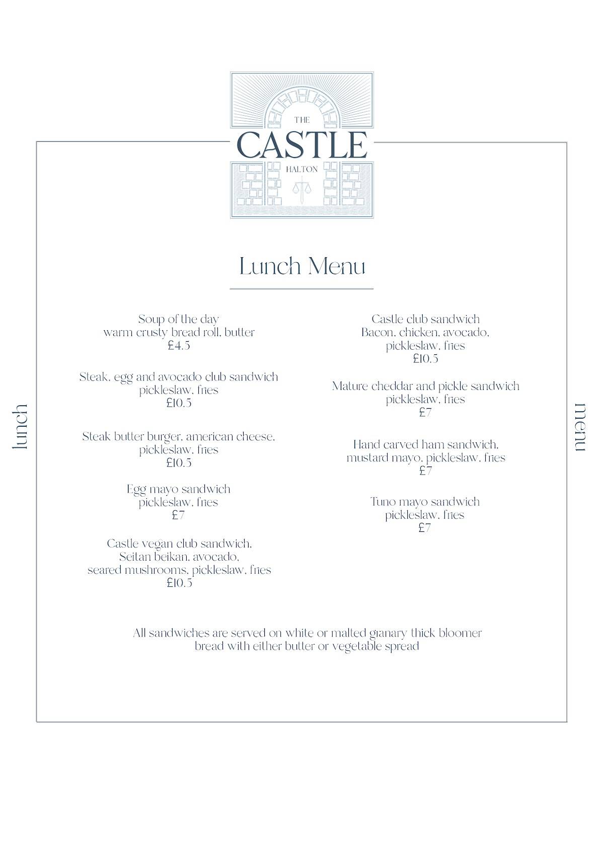 Menu at The Castle, Halton pub & bar, Runcorn