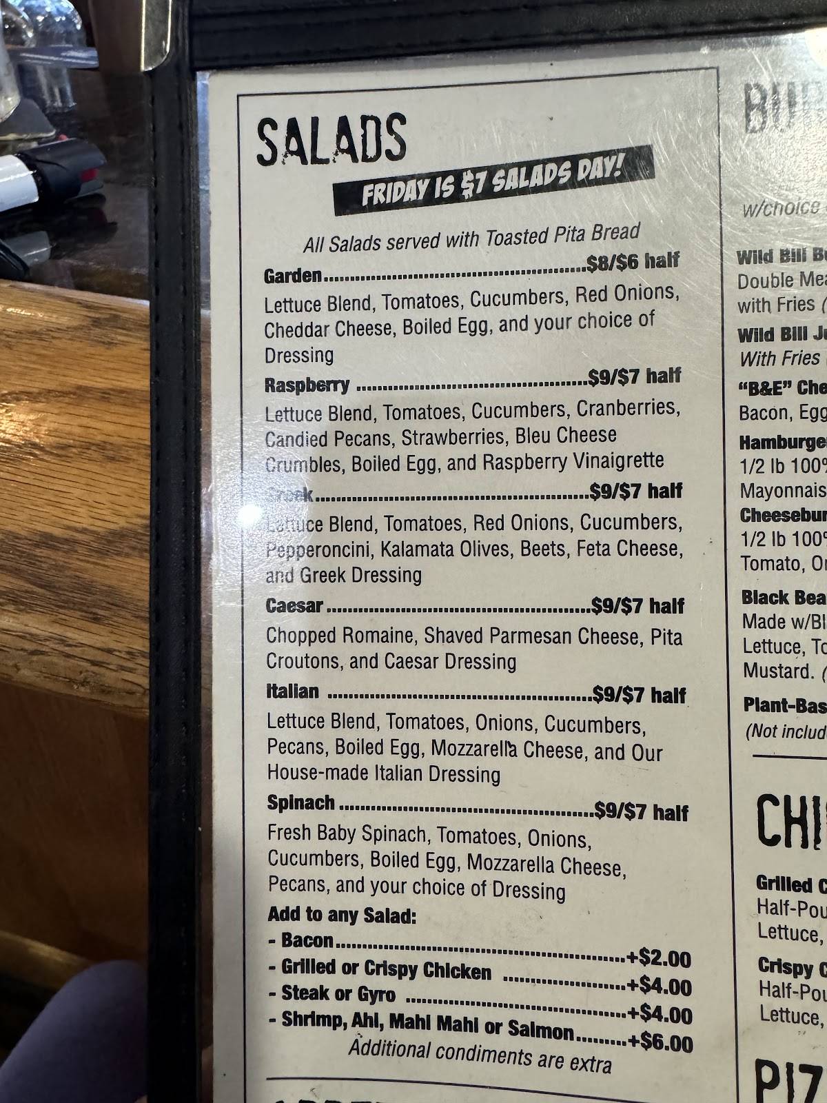Menu at The Cold Spot pub & bar, Charleston, Washington St W