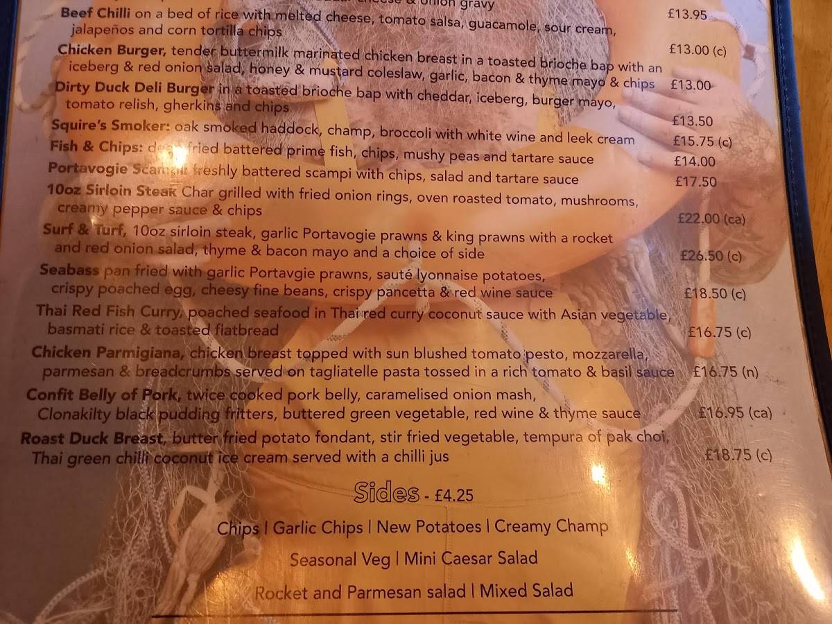 Menu at The Dirty Duck Alehouse pub & bar, Holywood