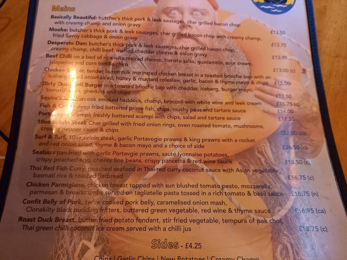 Menu at The Dirty Duck Alehouse pub & bar, Holywood