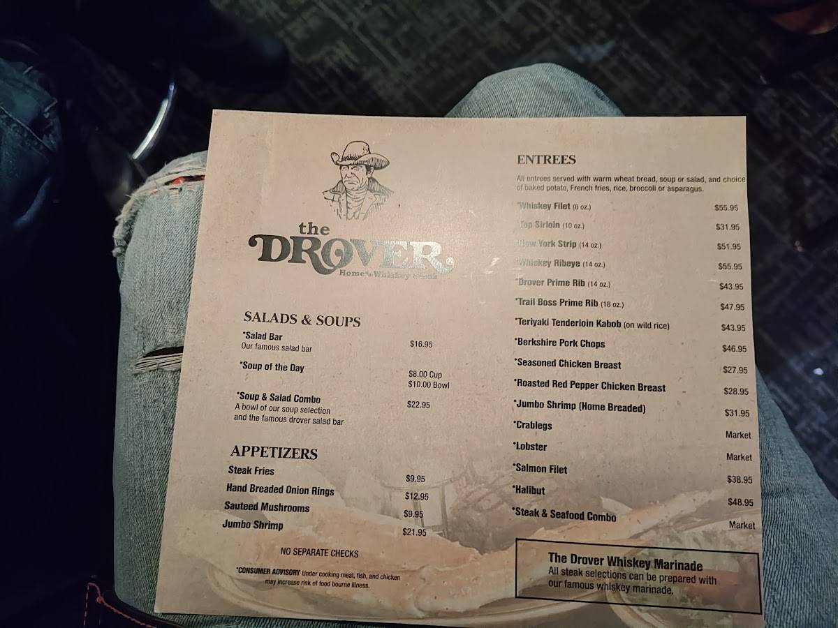 Menu at The Drover pub & bar, Omaha, S 73rd St