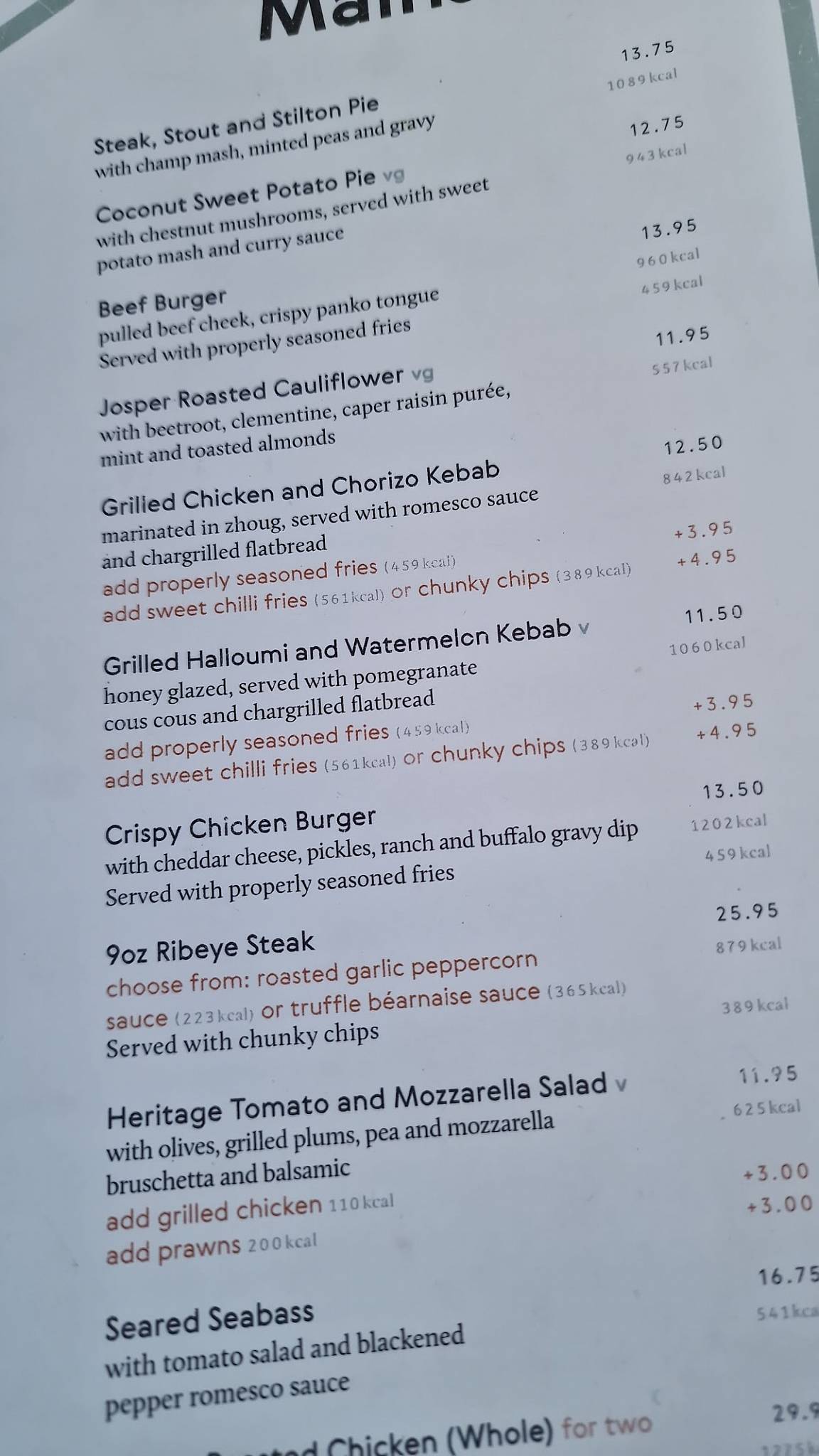 Menu at The Furnace - Sheffield pub & bar, Sheffield
