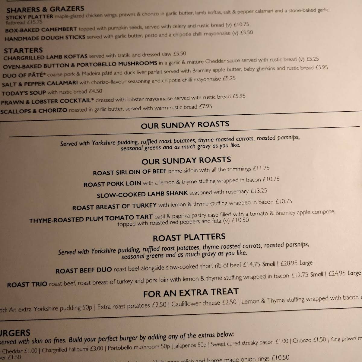 Menu at The Talbot pub & bar, Stoke-on-Trent, 73 Grange Rd