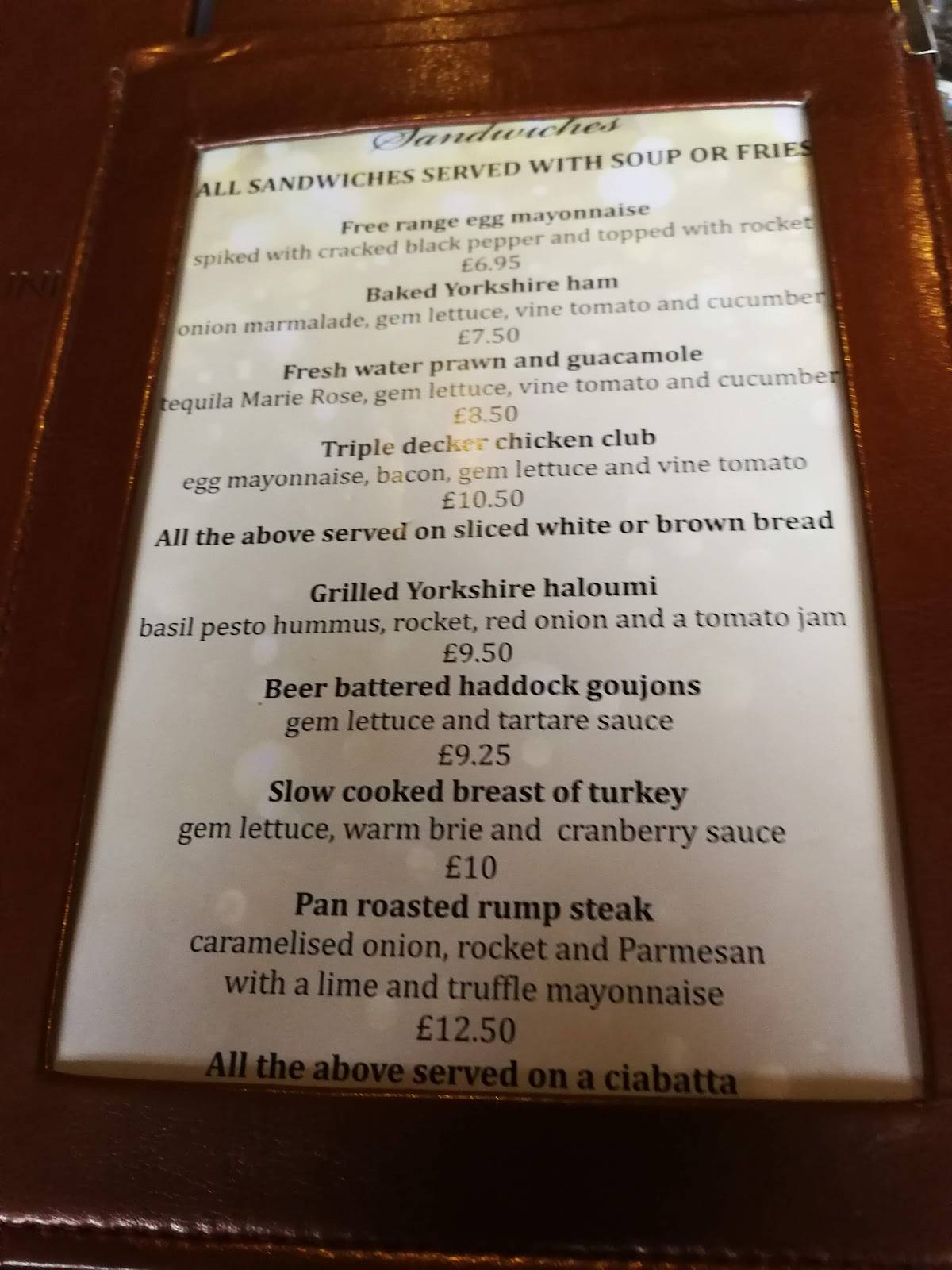 Menu at The Waggon Inn pub & bar, Oldham, Waggon Inn