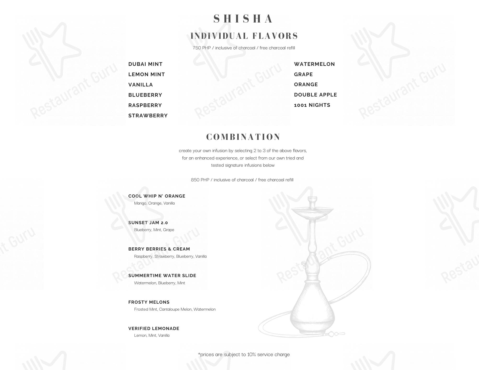 Menu at Verified Rooftop Bar & Lounge, Cebu City