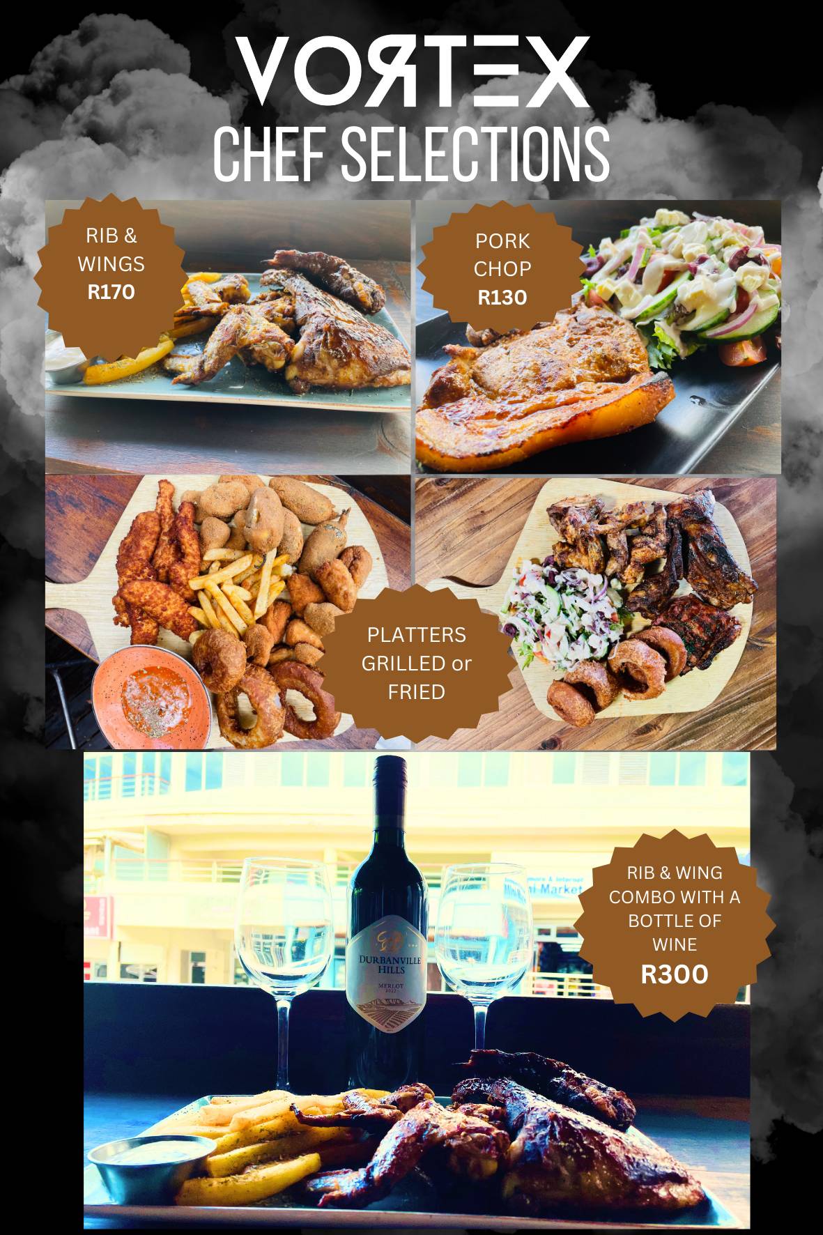 Menu at Vortex Shisha pub & bar, Cape Town