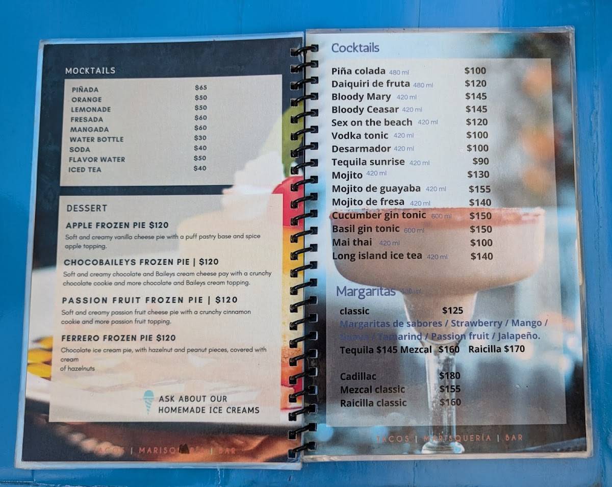 Menu at Tuna Azul Zona Romantica restaurant, Puerto Vallarta