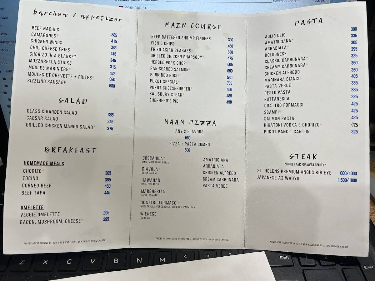 Menu at Pukot Kitchen - El Dorado Subdivision Branch restaurant, Cebu ...